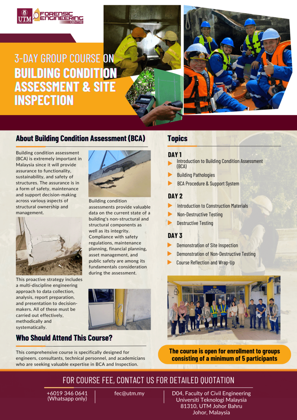 Short Courses – Forensic Engineering Centre
