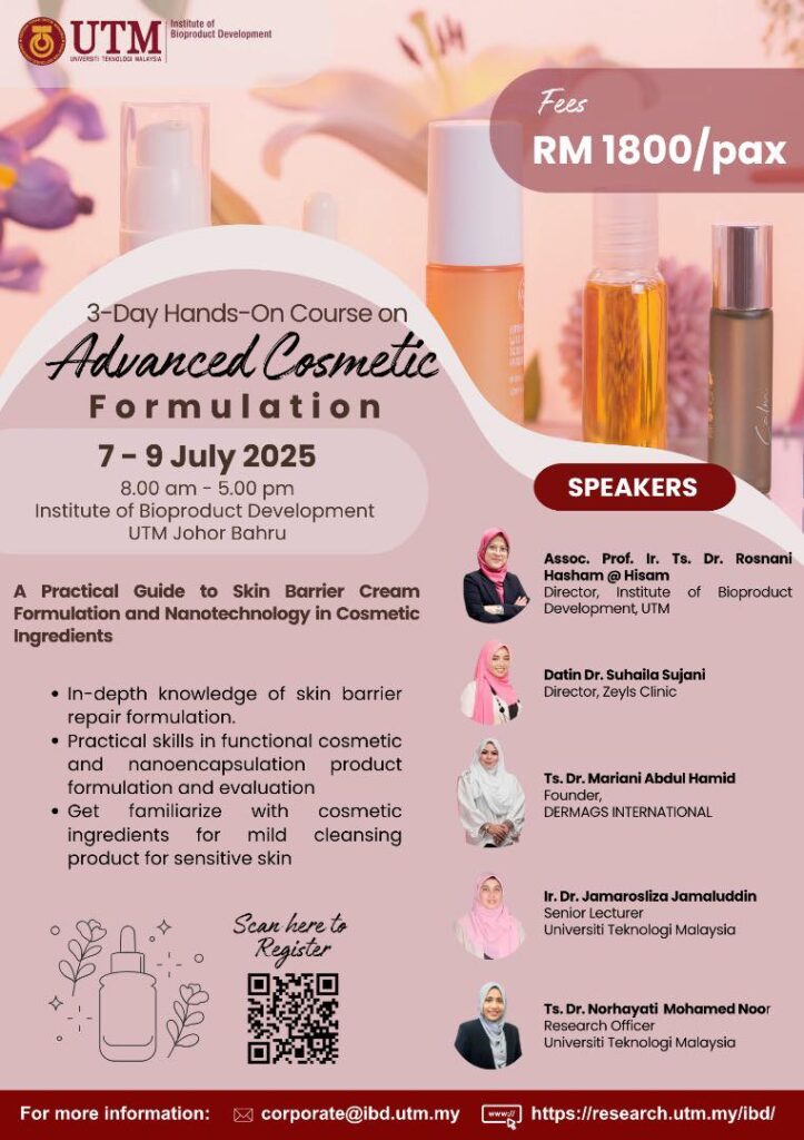 3-DAY HANDS-ON COURSE: ADVANCED COSMETIC FORMULATION (7-9 JULY 2025 ...