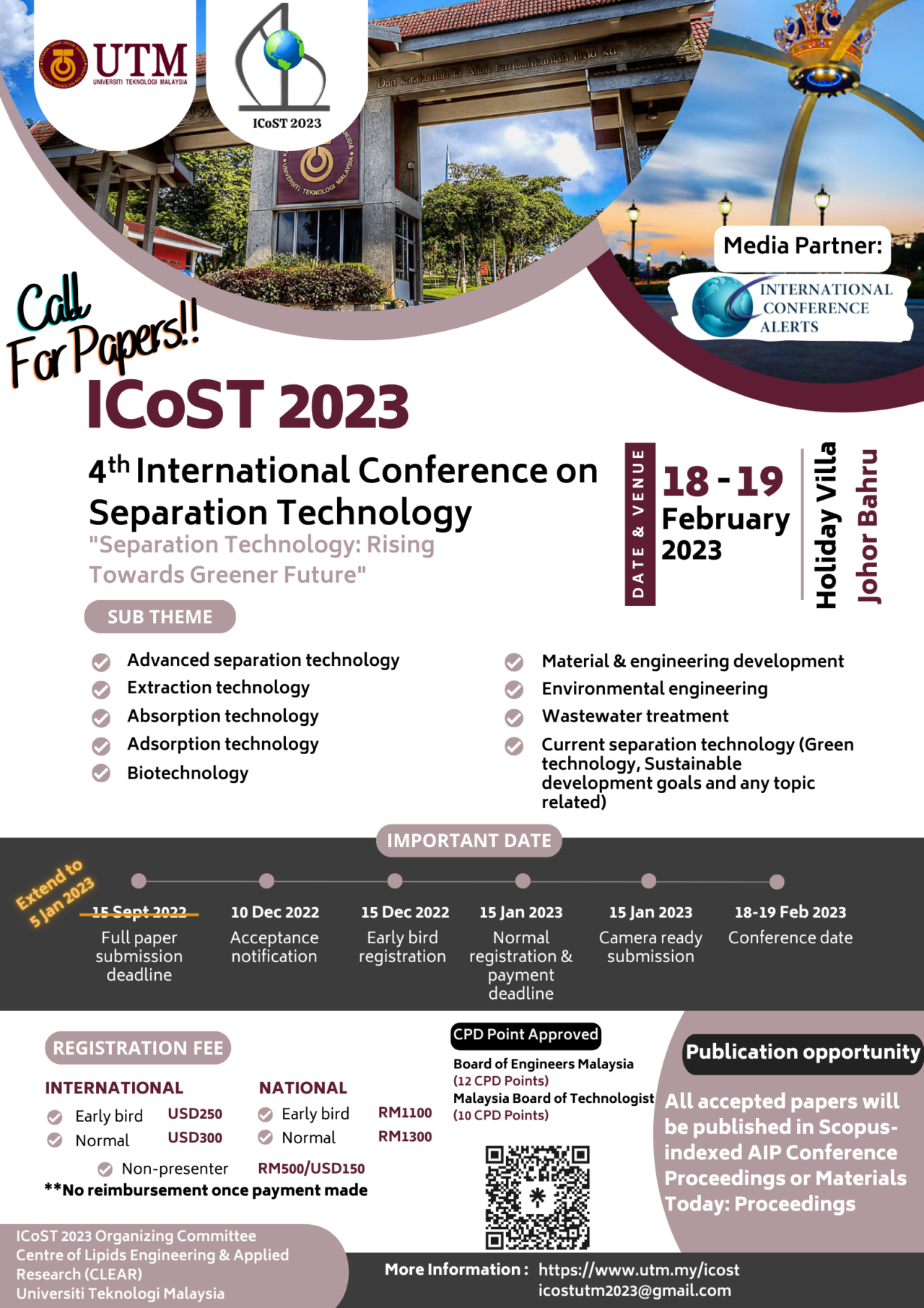 The 4th International Conference on Separation Technology 2023 (ICoST ...