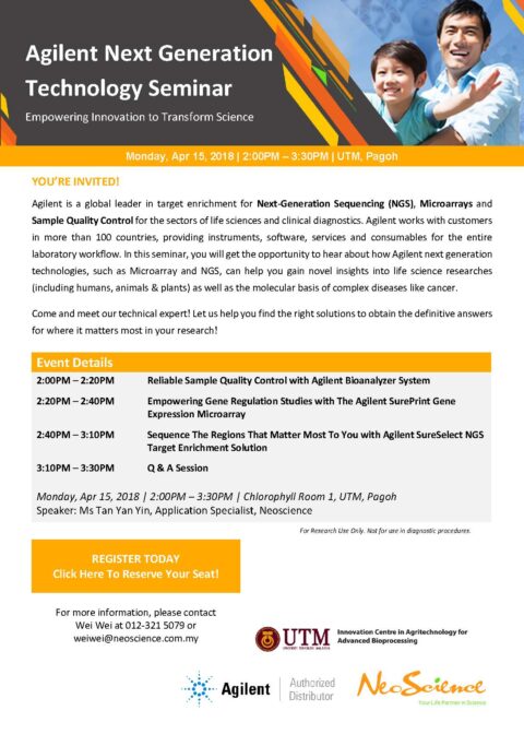 Agilent Next Generation Technology Seminar – Next-Generation Sequencing ...